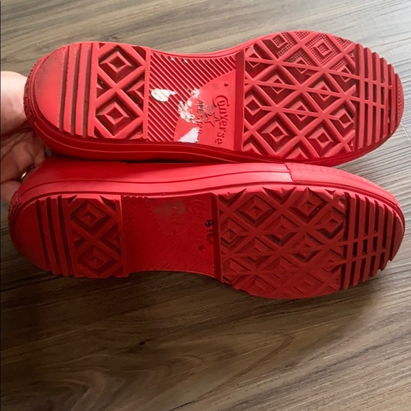 Converse | Shoes | Converse Chuck Taylor Rubber Red High Tops Sz 65 ...